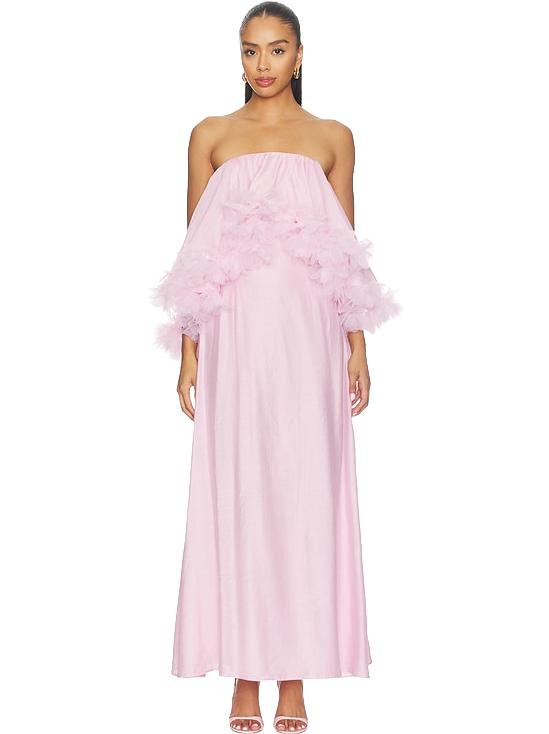 ELLIATT elliatt fiorina strapless gown in pink.